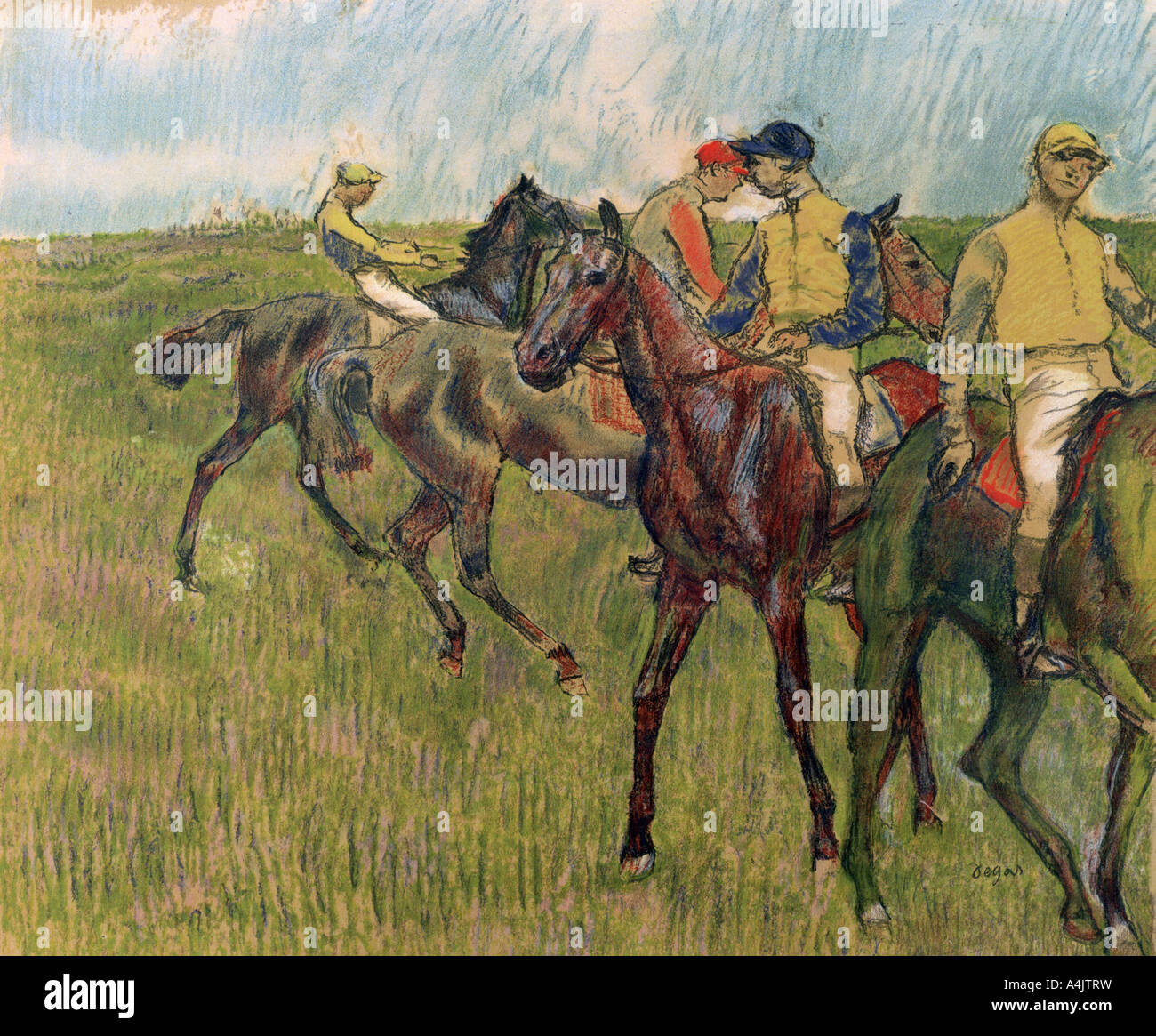 'Horses with Jockeys', 1910. Artist: Edgar Degas Stock Photo - Alamy