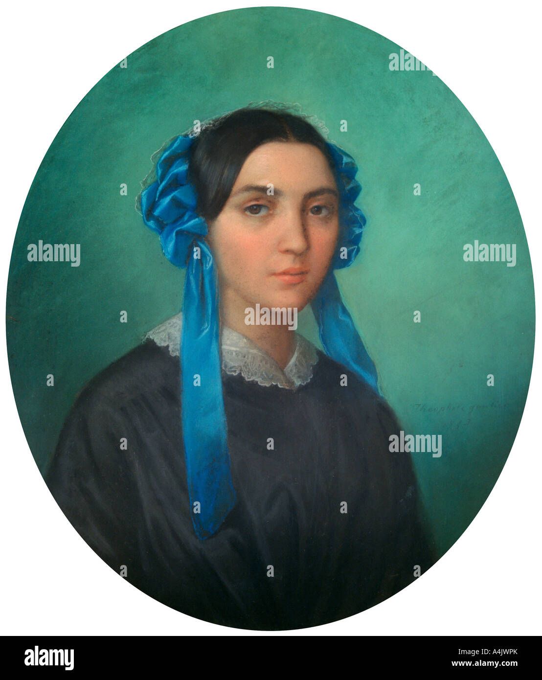 'Portrait of a Young Girl', 1843. Artist: Theophile Gautier Stock Photo ...