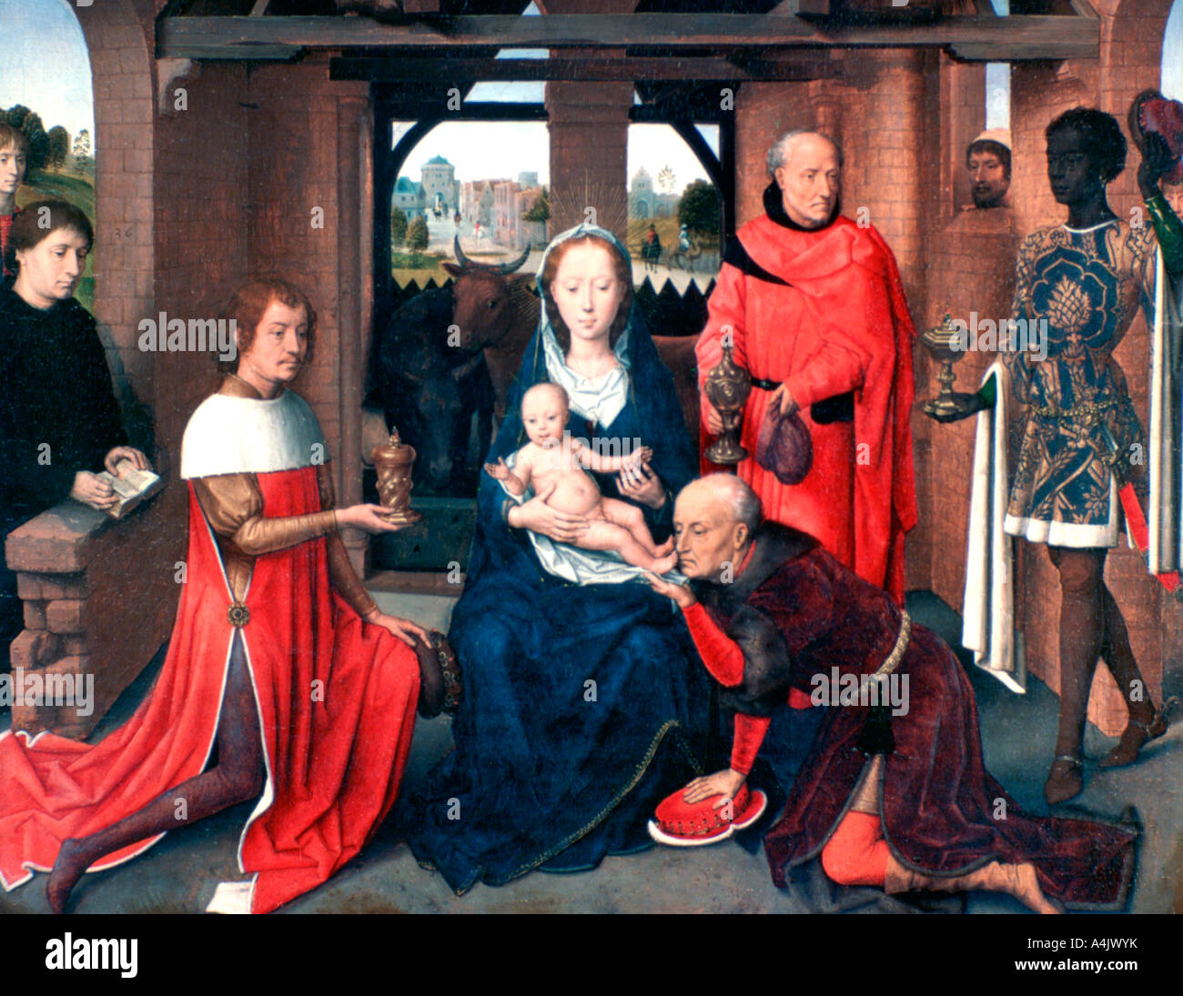 'Adoration of the Magi, Triptych', Central Panel, c1453-1494. Artist: Hans Memling Stock Photo ...