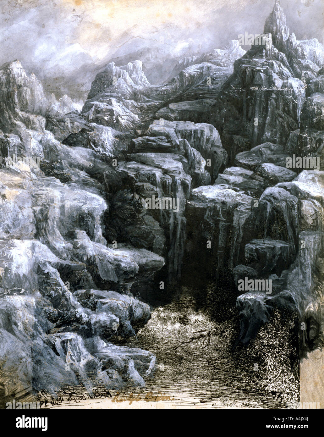 'The Rocks', c1842-1885. Artist: Rodolphe Bresdin Stock Photo - Alamy