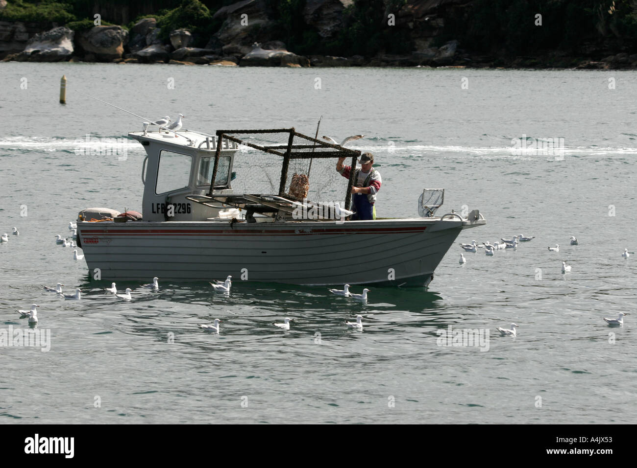 Fish trap on fishing boat Stock Photo - Alamy