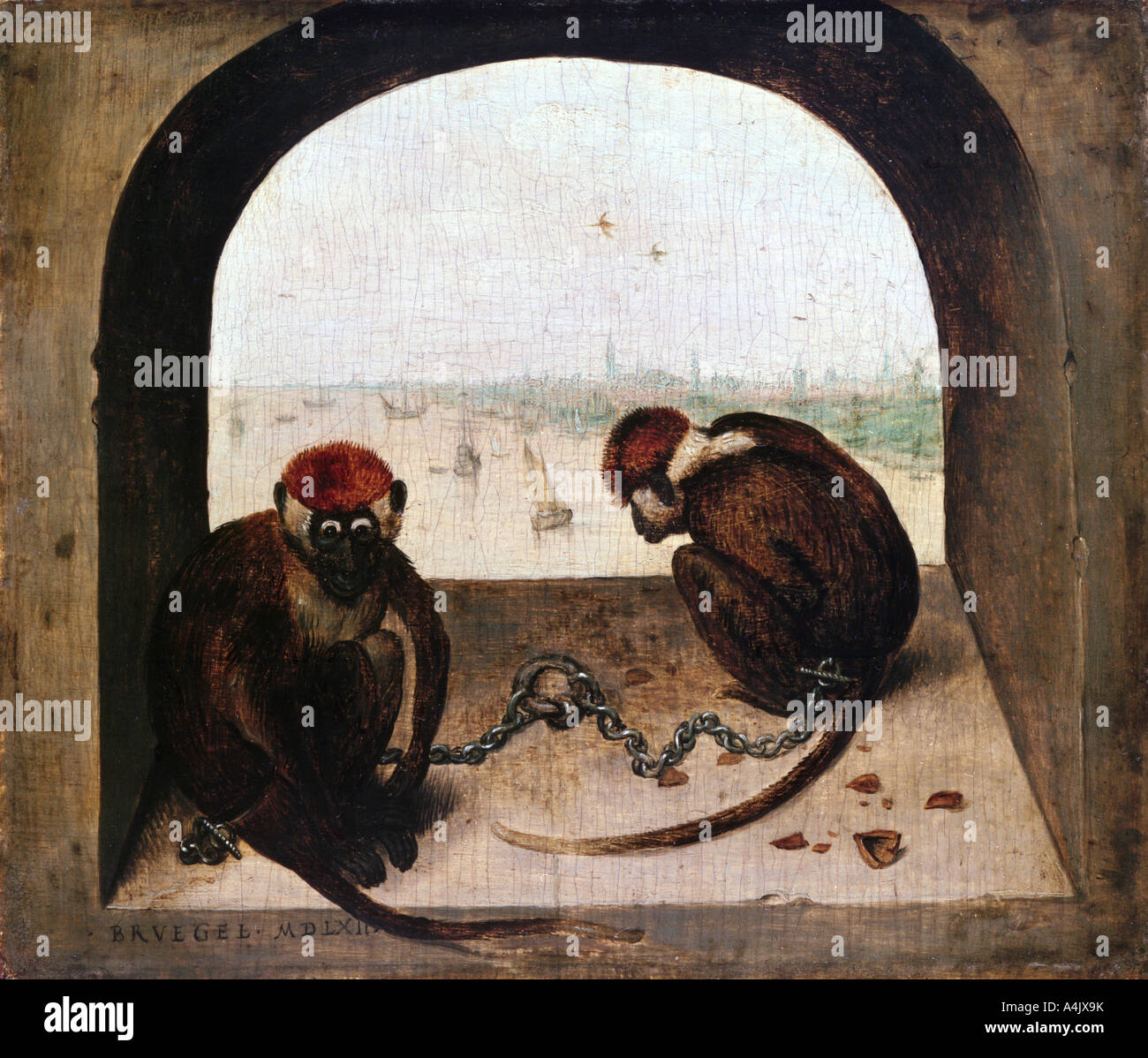 'Two Monkeys', 1562. Artist: Pieter Bruegel the Elder Stock Photo - Alamy