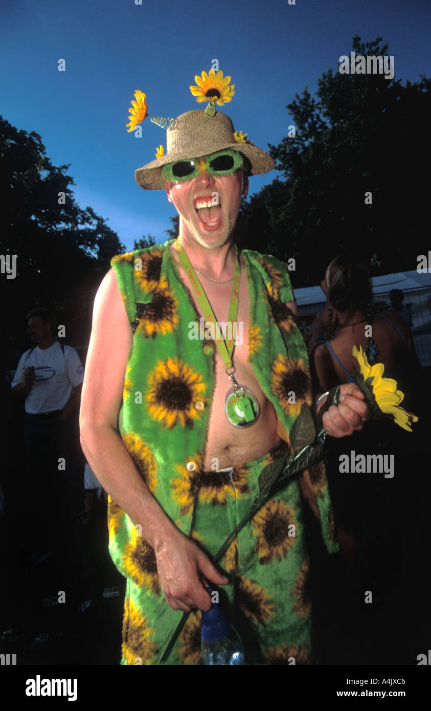 Sunflower man The Love Parade Berlin Germany July 2001 Stock Photo - Alamy
