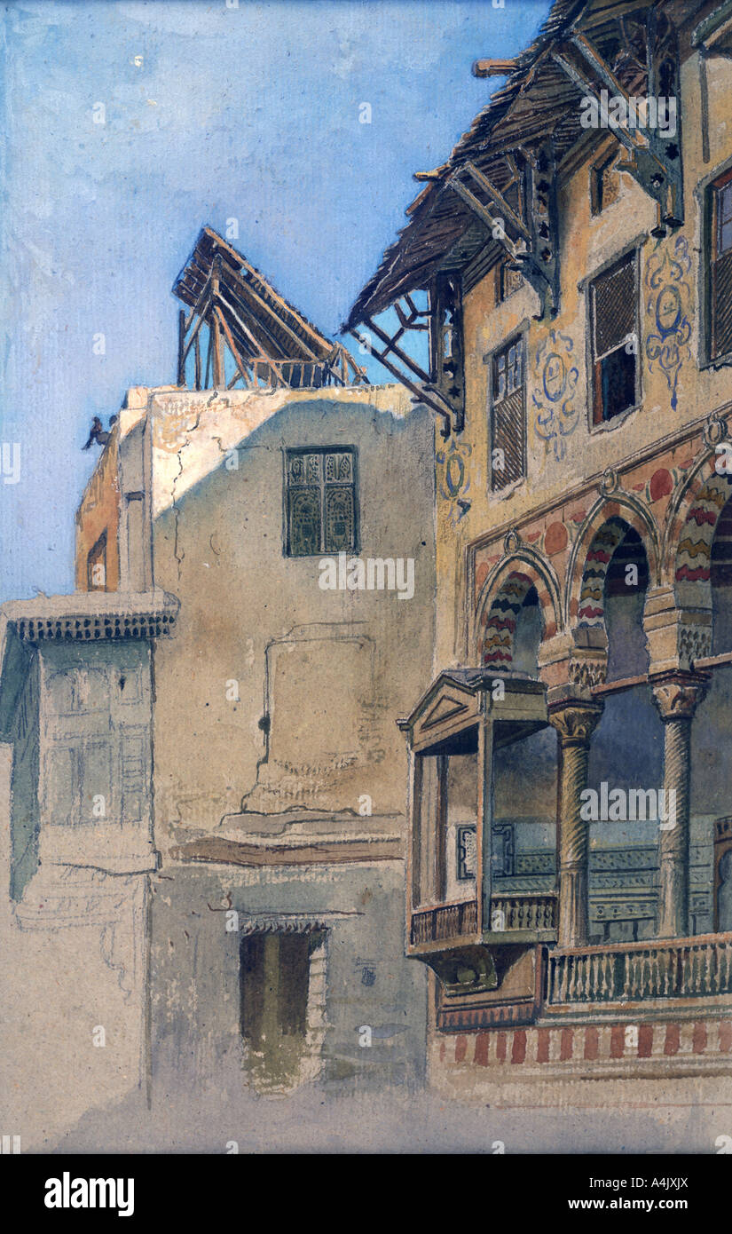 'House of Memlook Radnau Bey, Cairo', 1870. Artist: Frank Dillon Stock ...