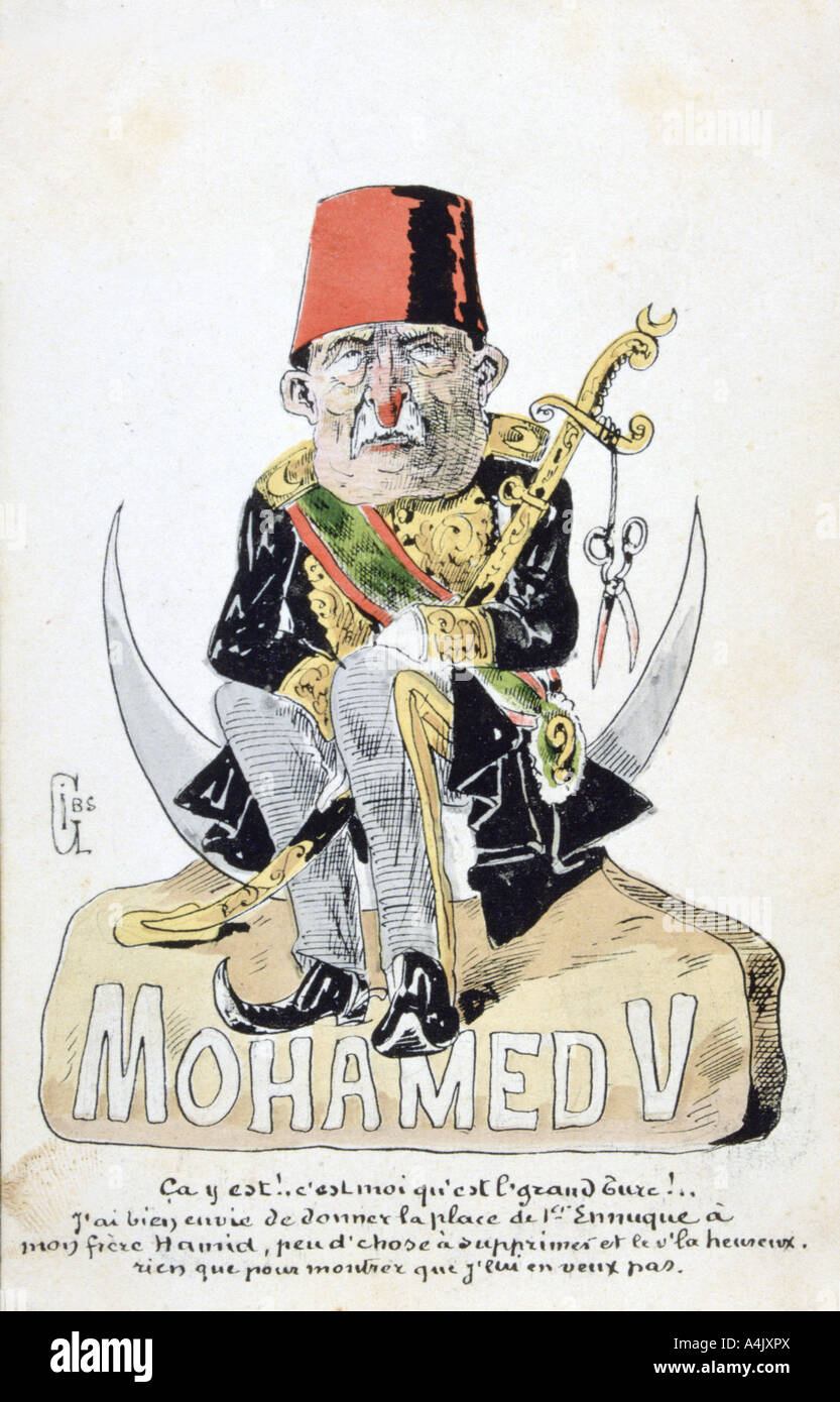 'Mohammed V', vintage French postcard, c1900. Artist: Unknown Stock ...