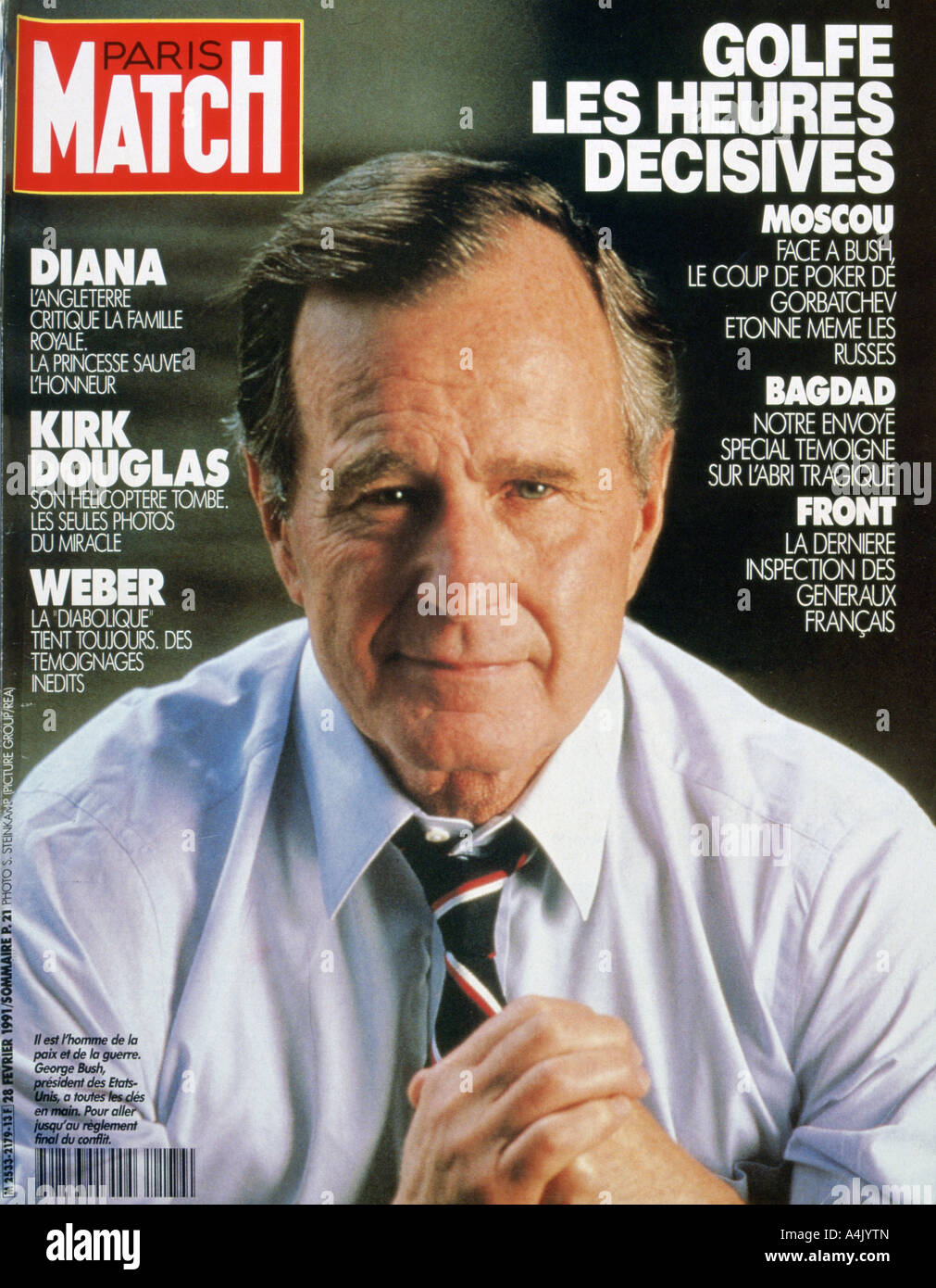 Front cover of Paris Match, Febuary 1991. Artist: Unknown Stock Photo ...