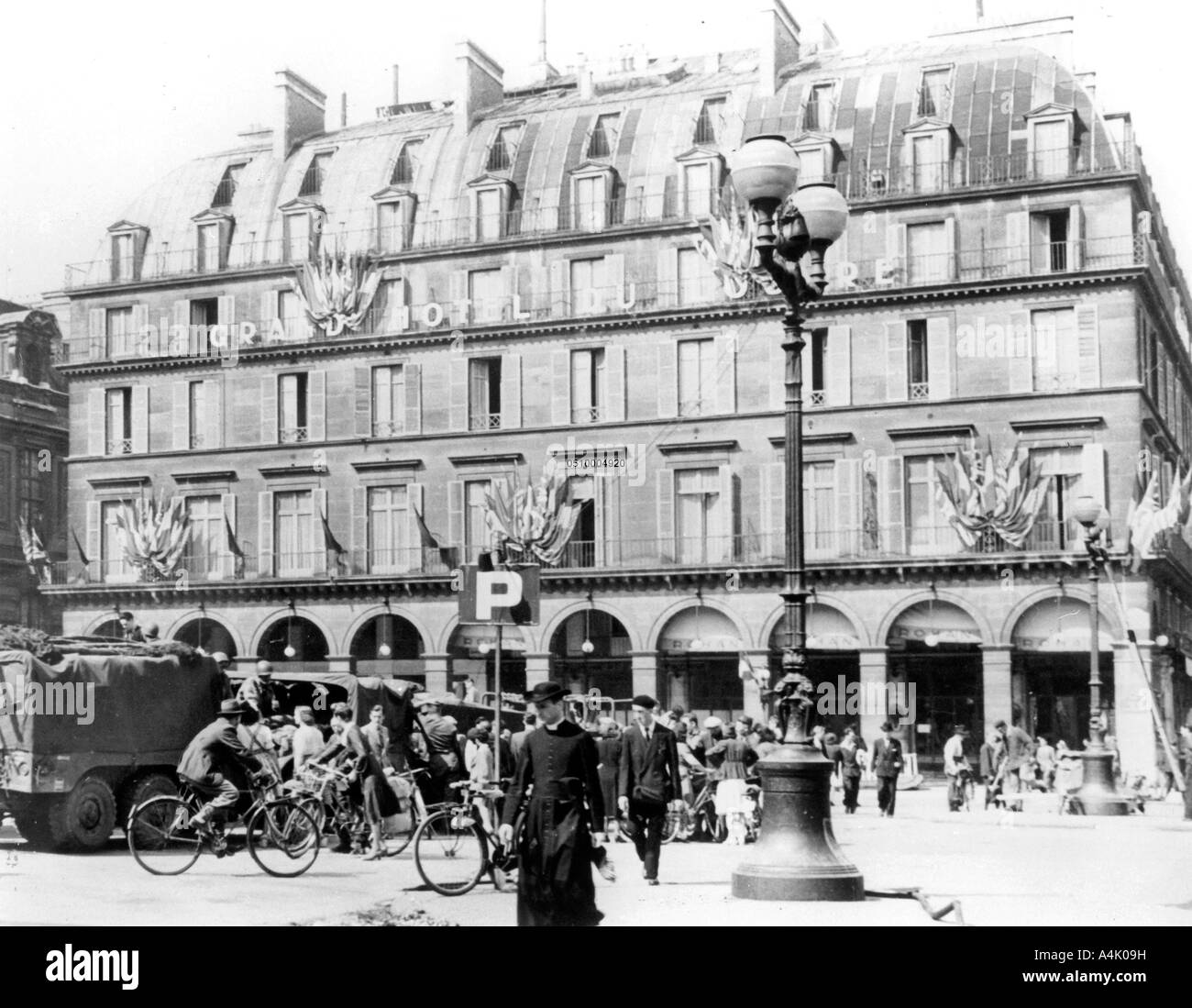 General Leclerc's French troops in central Paris, August 1944. Artist ...