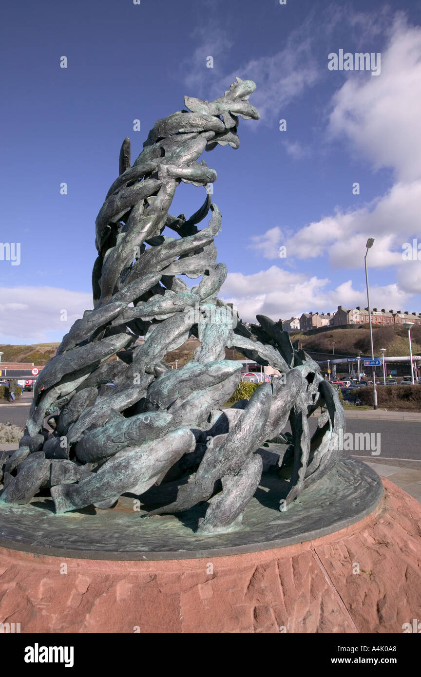 Fish sculpture at Whitehaven Harbouir West cumbria Stock Photo - Alamy