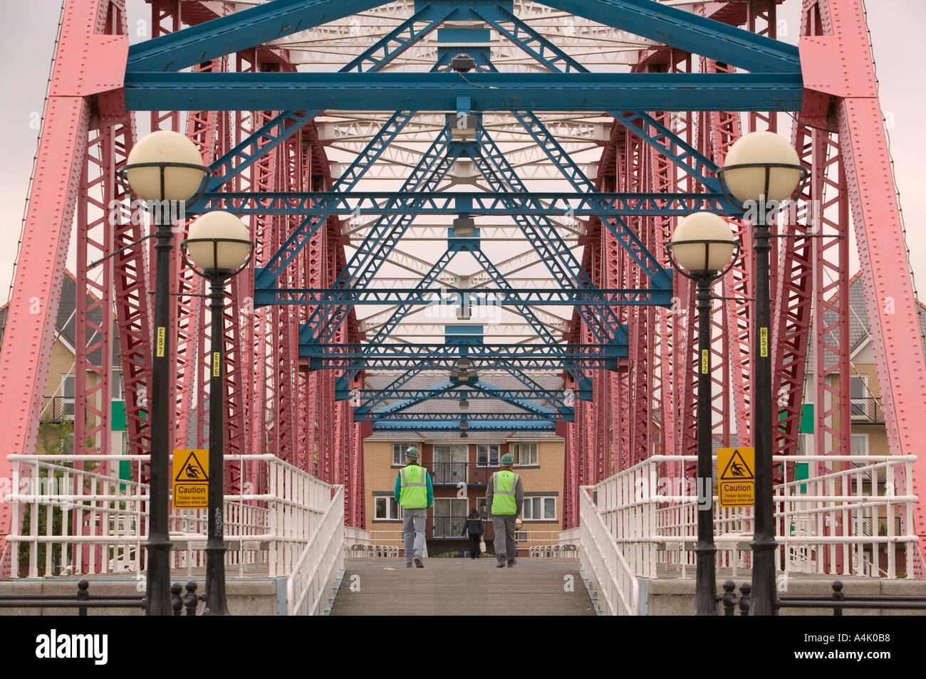 Old bridge across the Manchester ship Canal at Salford quays Stock ...