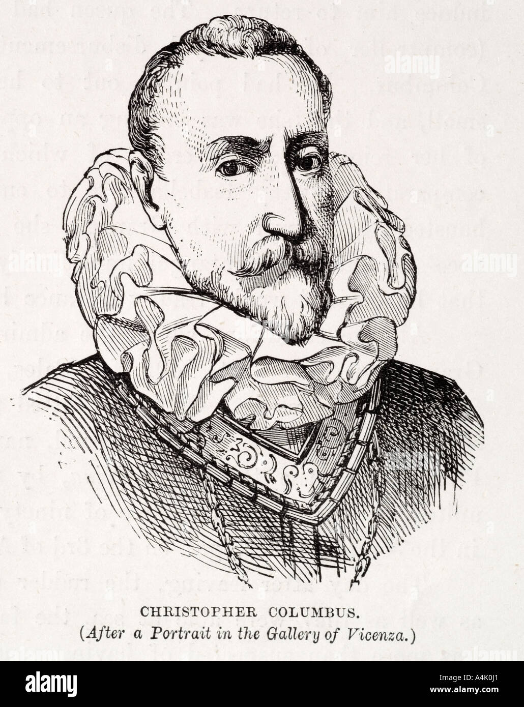 Christopher Columbus discover profile ruff portrait explorer land claim ...