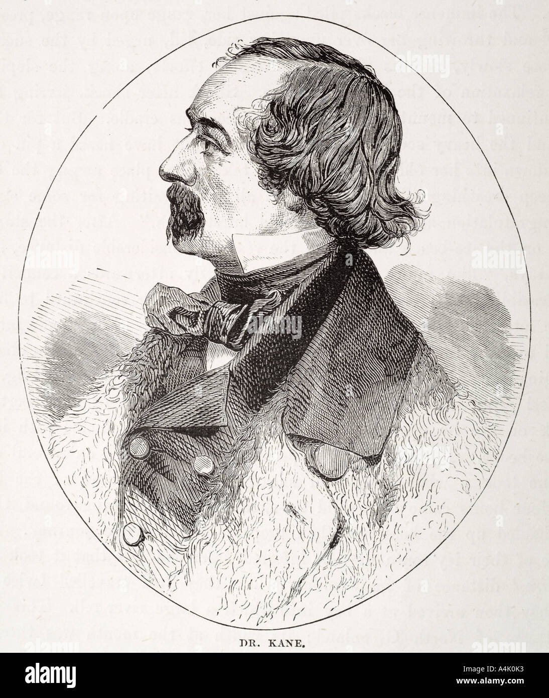 Dr Elisha Kent Kane portrait head shoulder profile America American ...