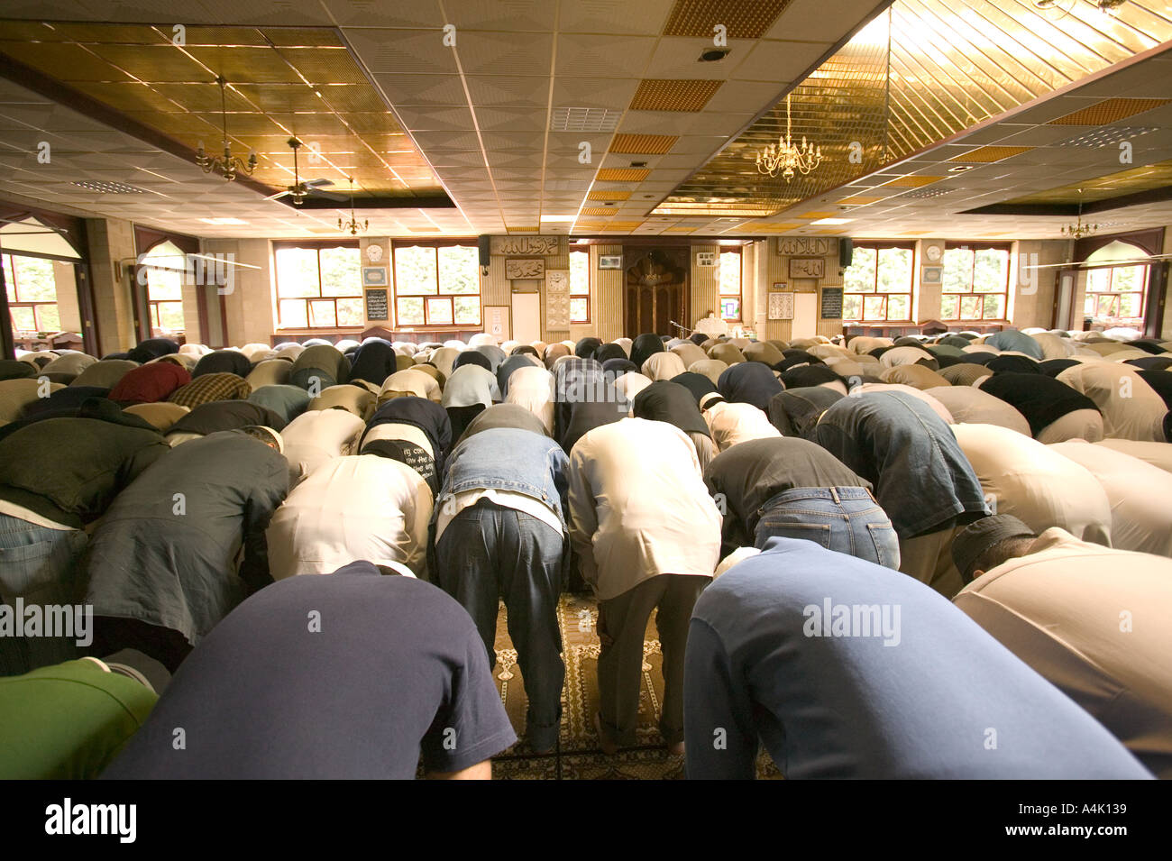 British muslims at friday prayers in a Preston mosque Stock Photo - Alamy
