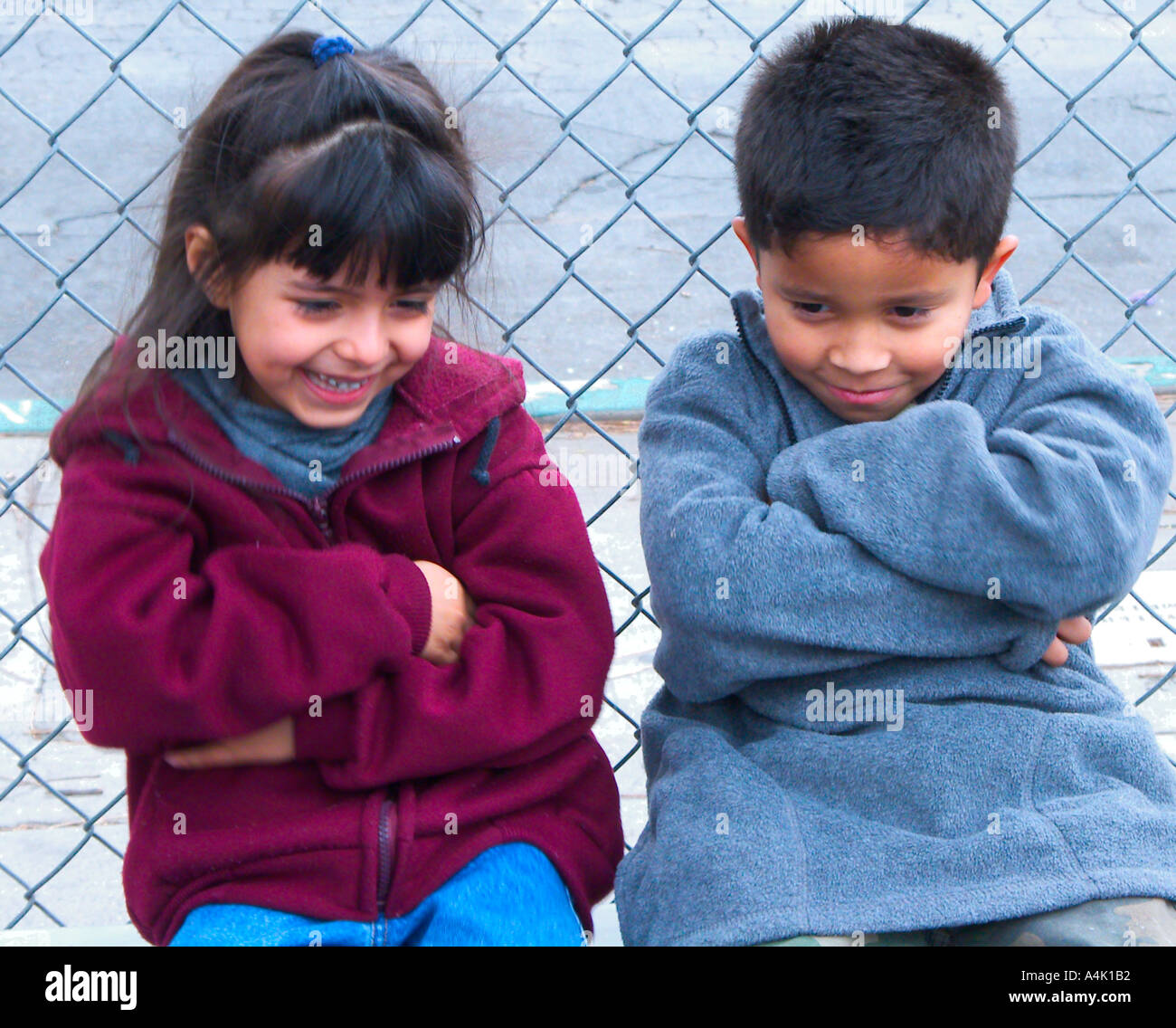 two Latin kids Stock Photo - Alamy