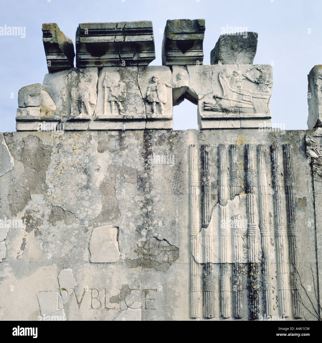 Monument to Cartilius Poplicola, Ostie, Rome. Artist: Lorenzini Stock ...