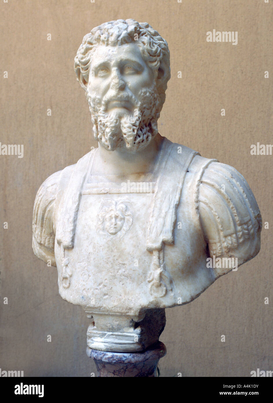 Marble bust of Roman Emperor Lucius Septimius Severus. Artist: Unknown ...
