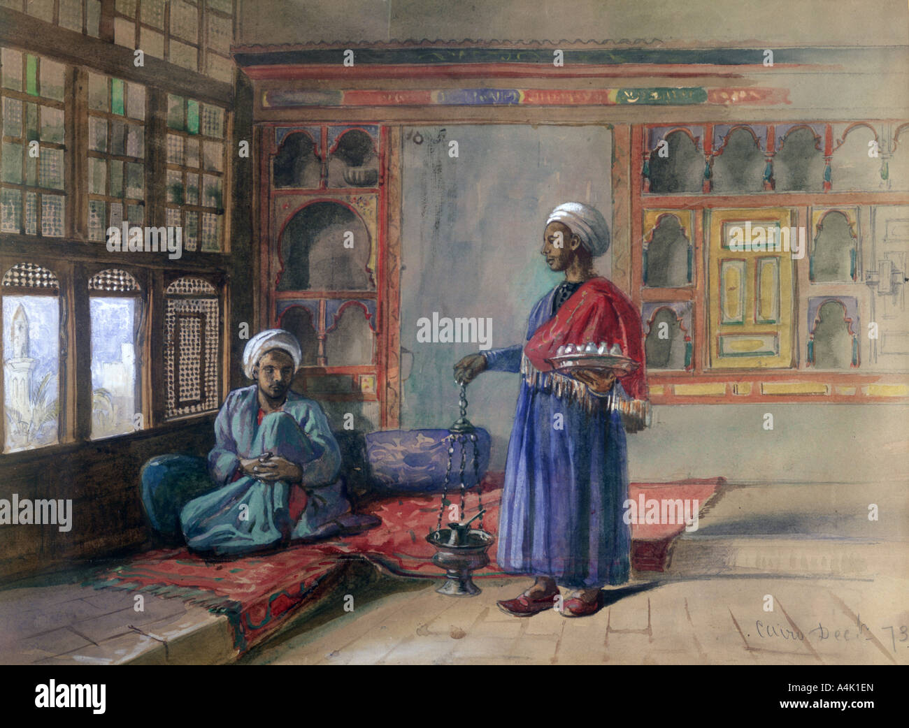'Apartment in the House of the Sheikh Sadat, Cairo', 1873. Artist ...