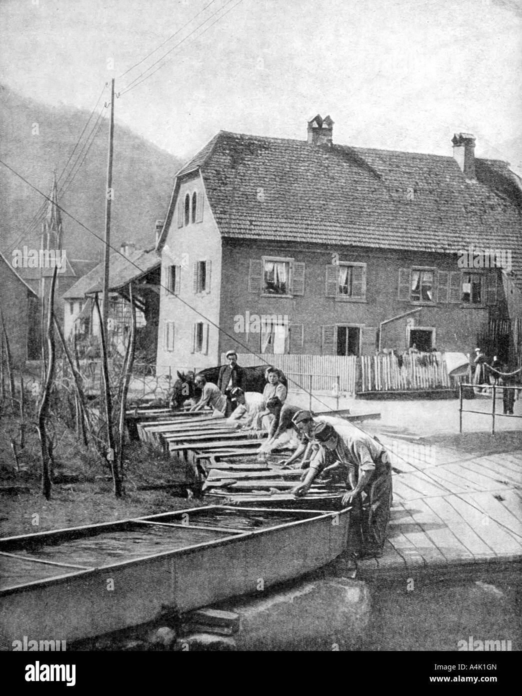 French soldiers doing their laundry, World War I, 1915. Artist: Unknown ...