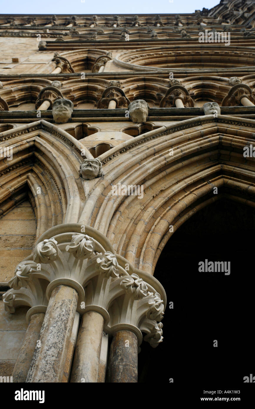 LINCOLN CATHEDRAL WEST FRONT. Uncovered West front of Lincoln Cathedral ...
