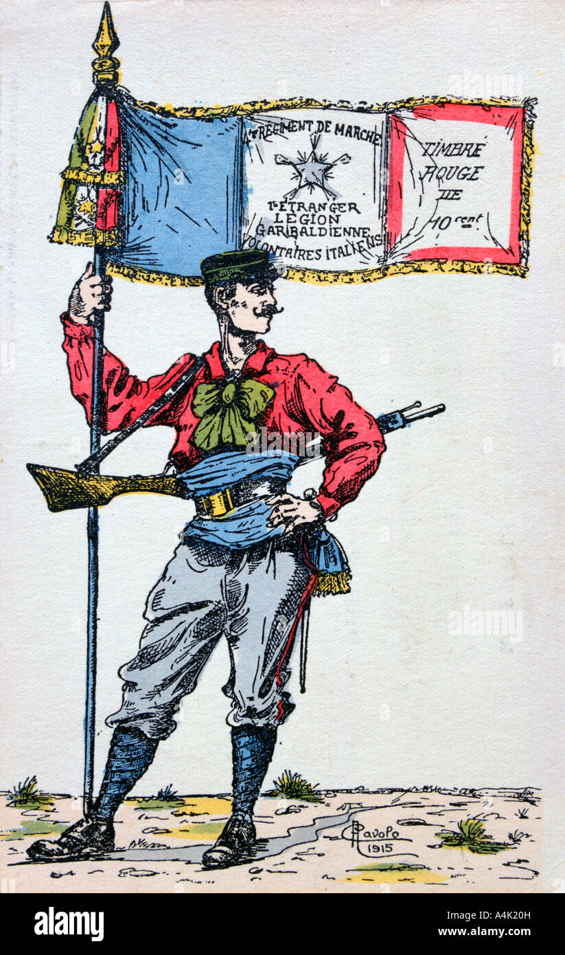 The Redshirts, Legion Garibaldienne, 1915. Artist: Unknown Stock Photo ...