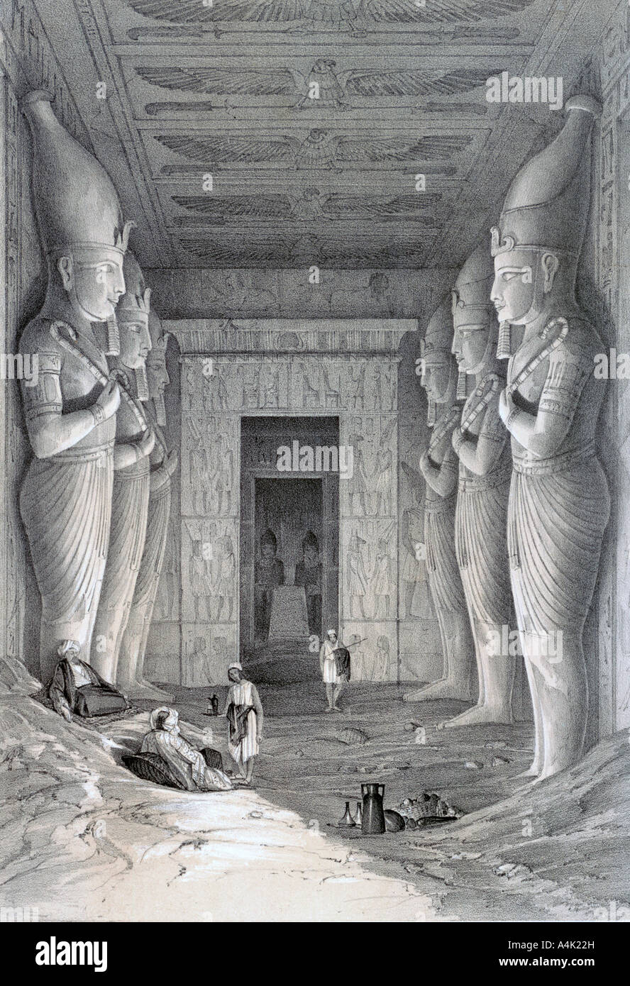 'Interior of the Great Temple, Abu Simbel', 19th century. Artist ...