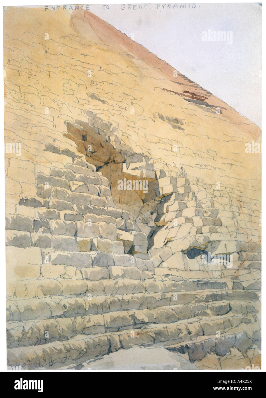 'Entrance to the Great Pyramid, Egypt', 19th century. Artist: Richard ...