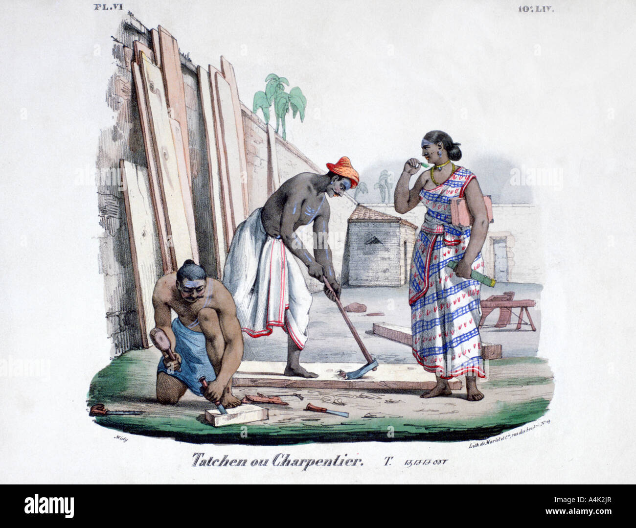 'Carpenters', 1828. Artist: Marlet et Cie Stock Photo - Alamy