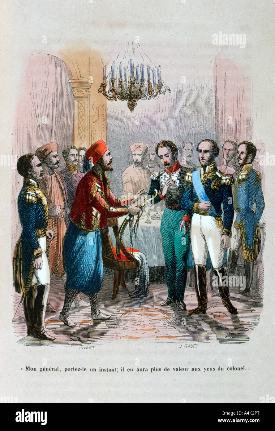 Meeting between Ibrahim Pacha and Colonel Faudoa, Egypt, 1828 (1847 ...