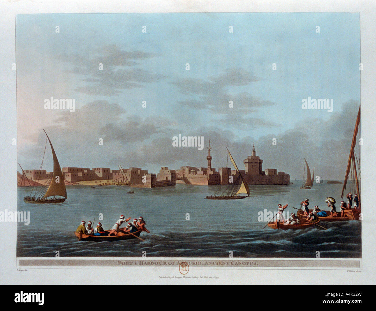 'Fort and Harbour of Aboukir, Ancient Canopus', Egypt, 1801. Artist ...