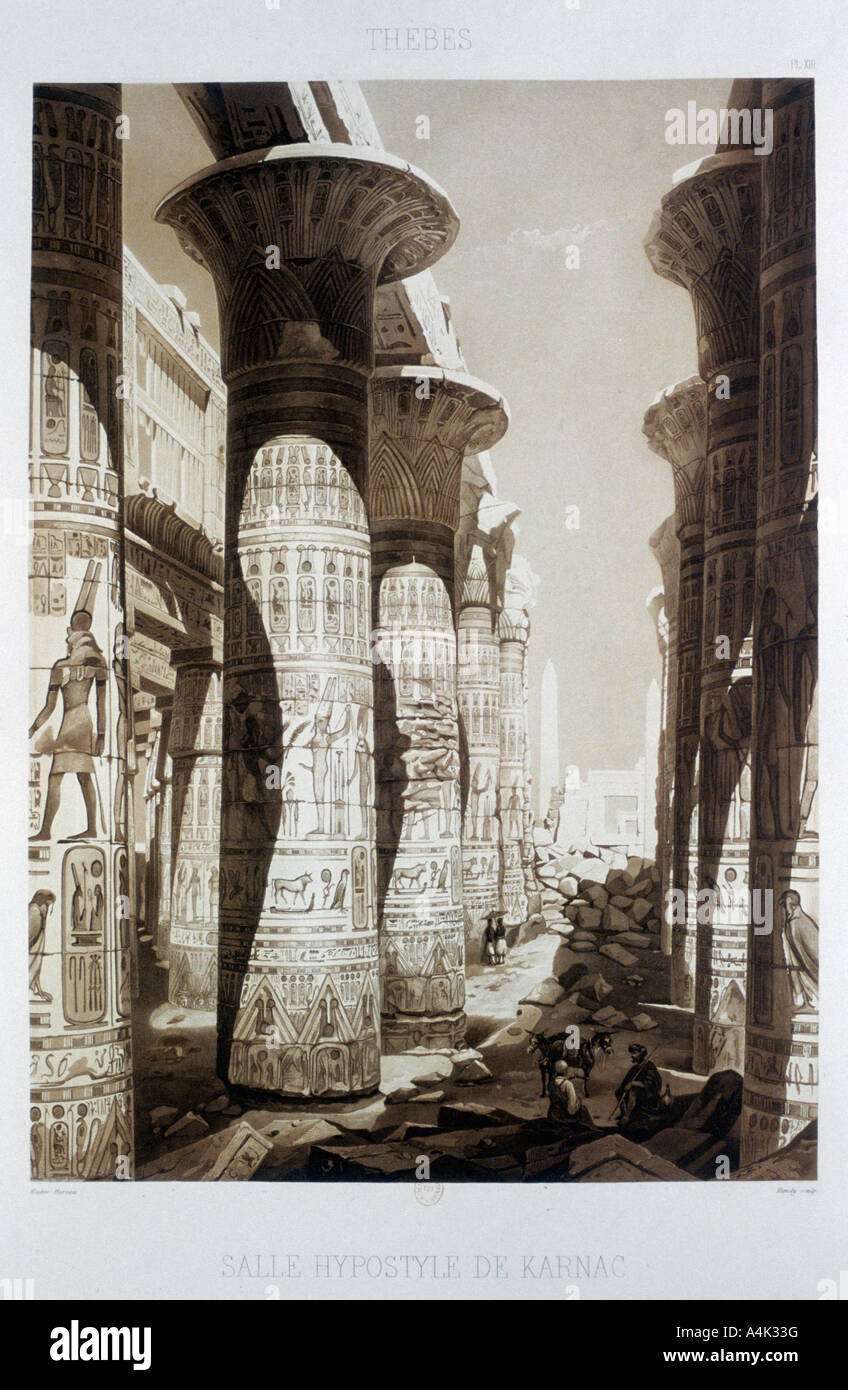 'Hypostyle Hall, Thebes, Karnak', Egypt, 1841. Artist: Himely Stock ...