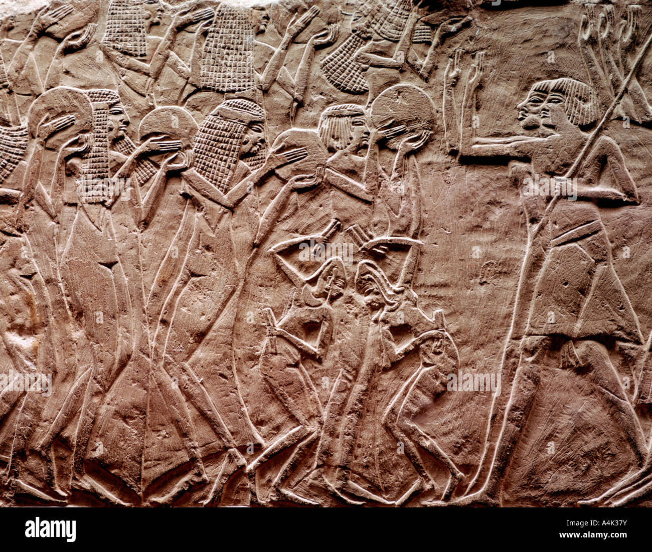 Offering tribute, Ancient Egyptian relief carving. Artist: R Guillemot ...