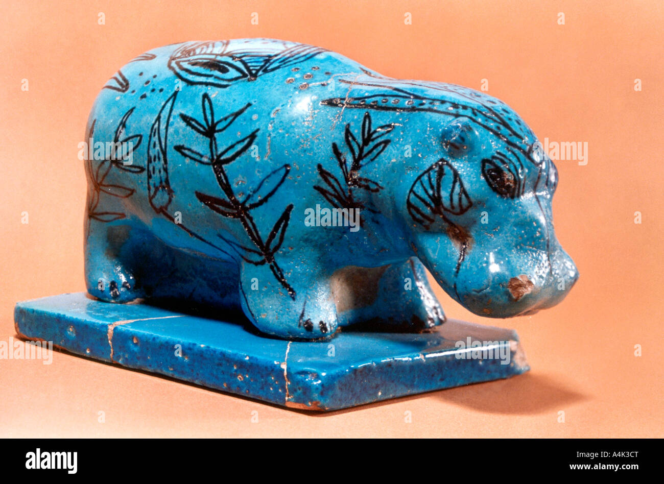 Ancient Egyptian hippopotamus figurine, 16th century BC. Artist ...
