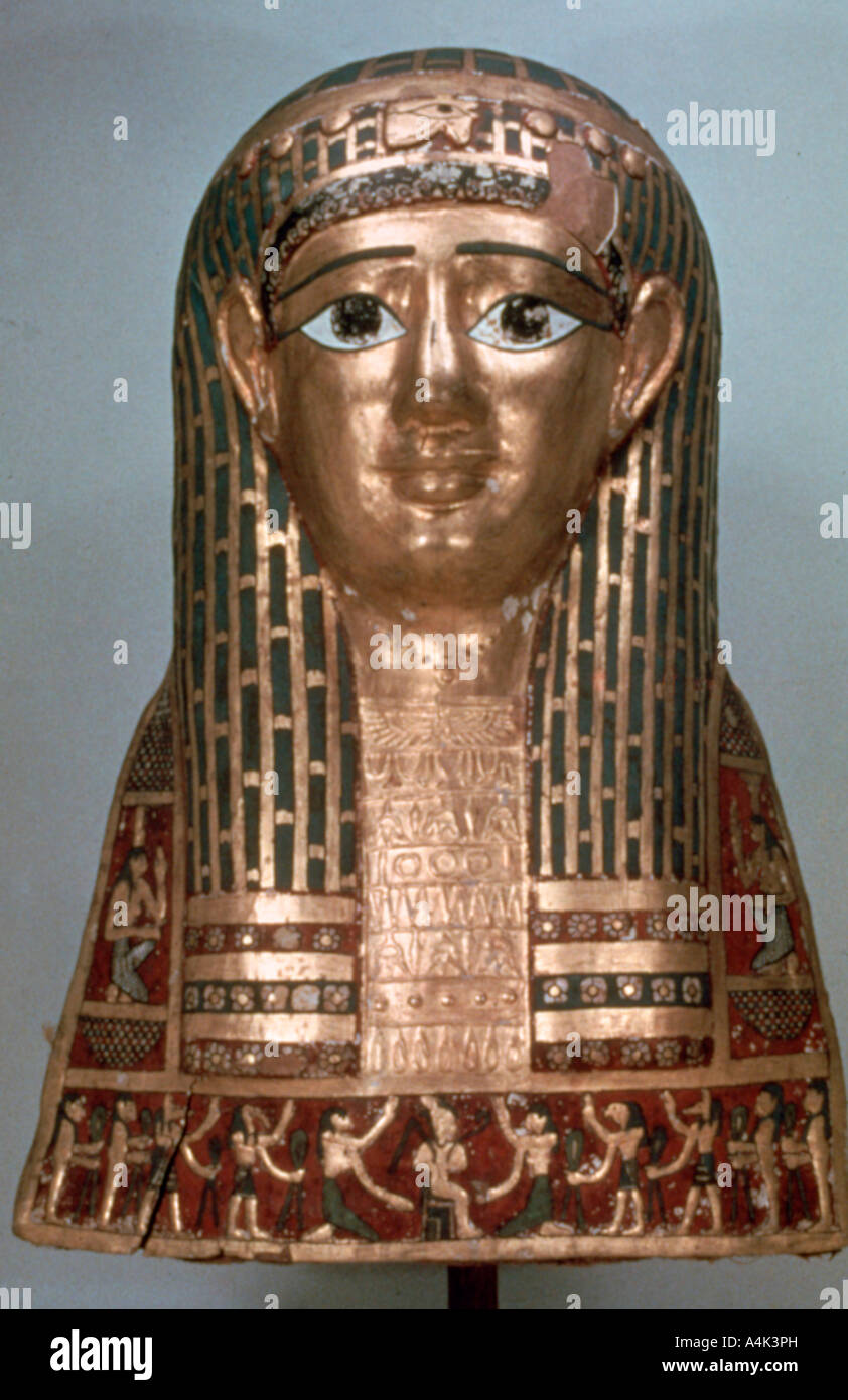 Mummy mask of a lady, late period, 1085-332 BC. Artist: Unknown Stock ...