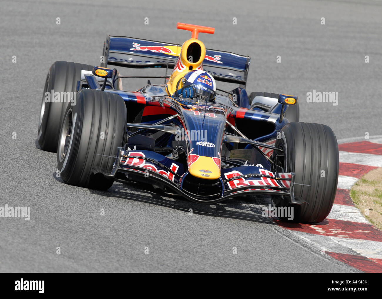 David Coulthard SCO in his Red Bull Racing Renault RB3 racecar at the ...