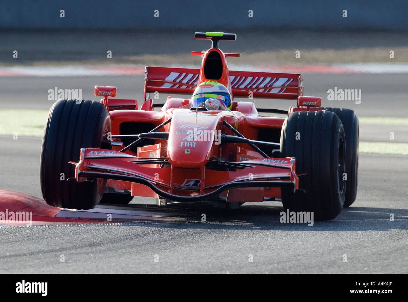 Felipe Massa BRA in his Ferrari F2007 racecar at the track on Circuit ...
