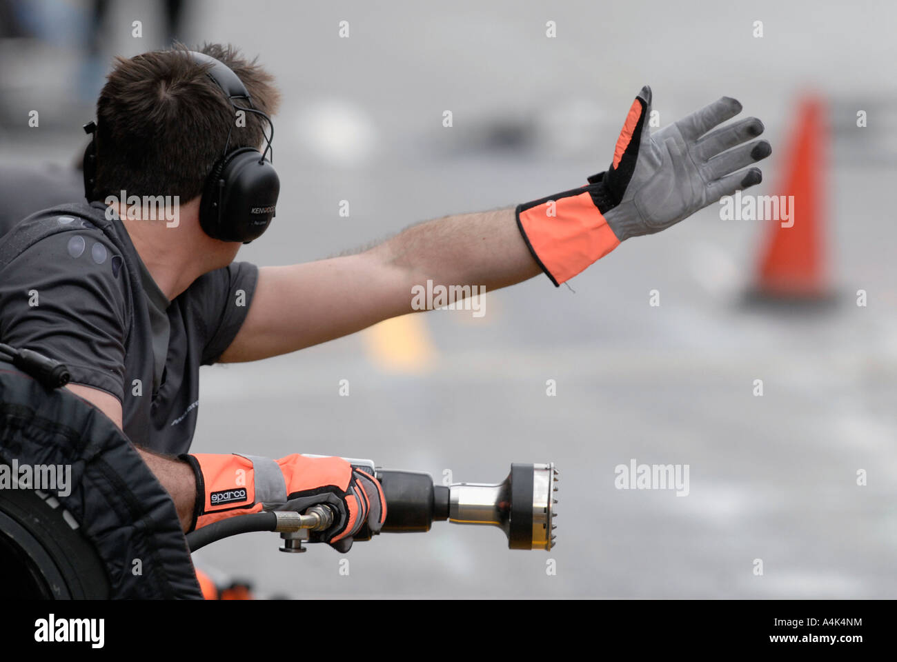 McLaren Mercedes Mechanic ready for pitstop at the track on Circuit de ...