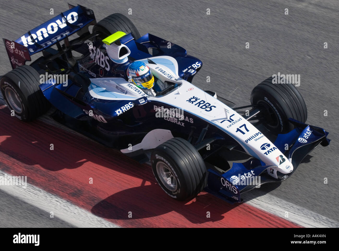 Alexander Wurz AUT in his William Toyota FW29 racecar at the track on ...
