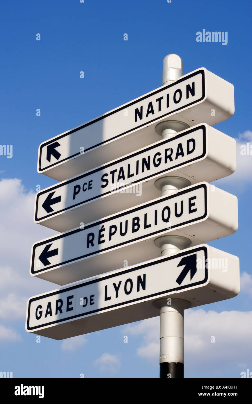 Parisian street orientation signs - Paris, France Stock Photo - Alamy