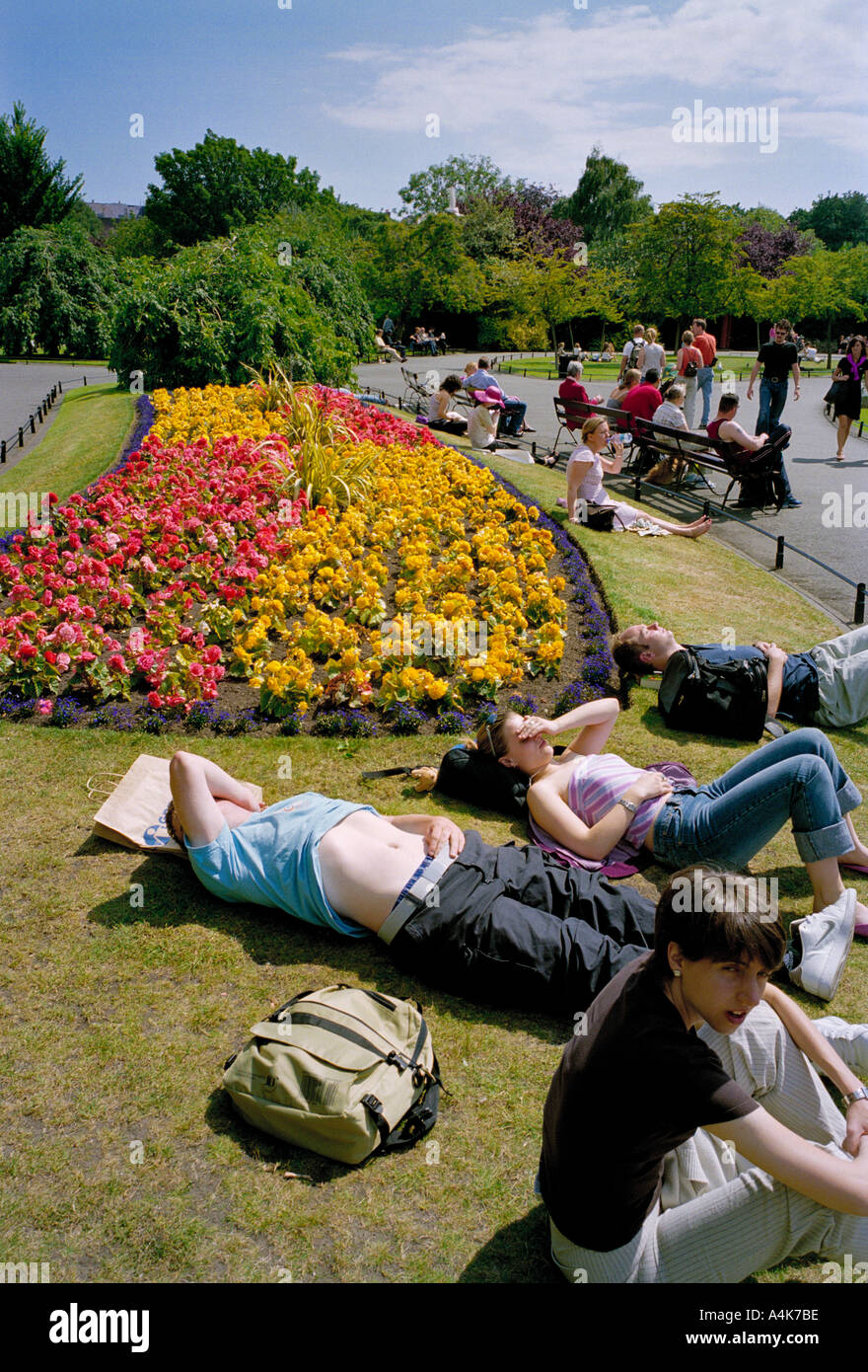On a hot summer day St. Stephens Green, in the centre of - Dublin ...