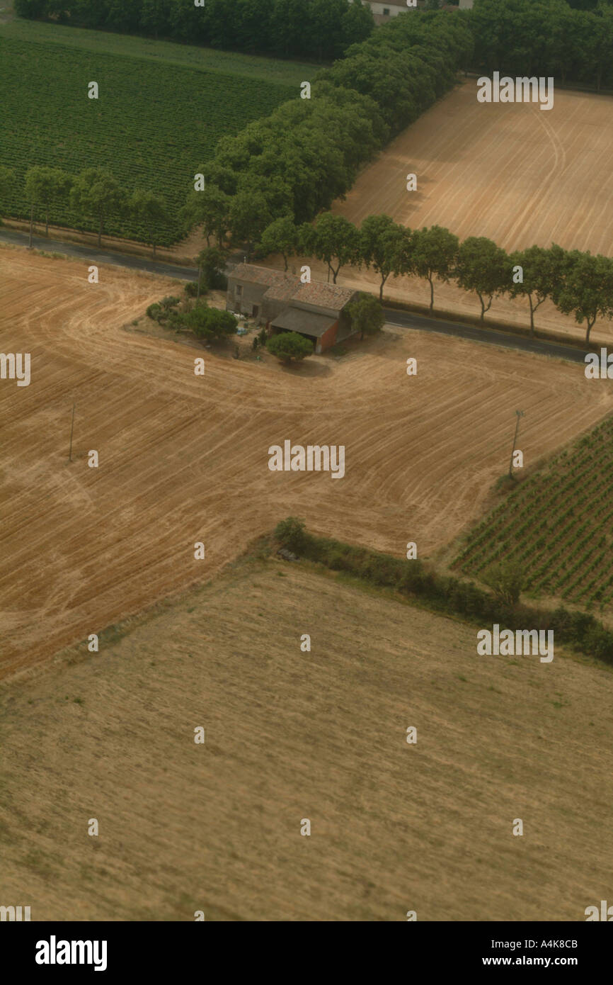 View of farm from aeroplane window Stock Photo - Alamy