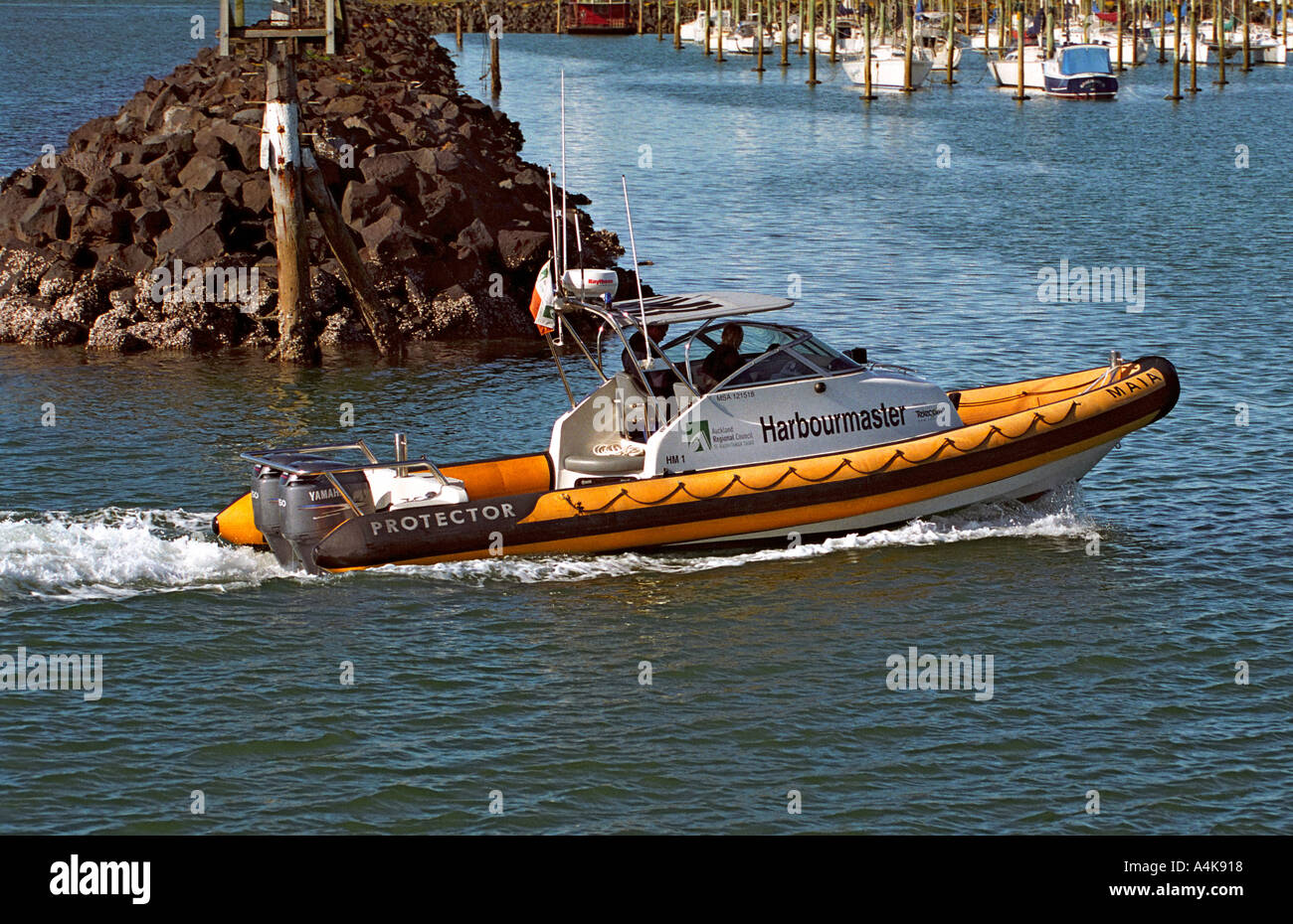 Protector rigid inflatable of the harbourmaster enters Wethaven Marina ...