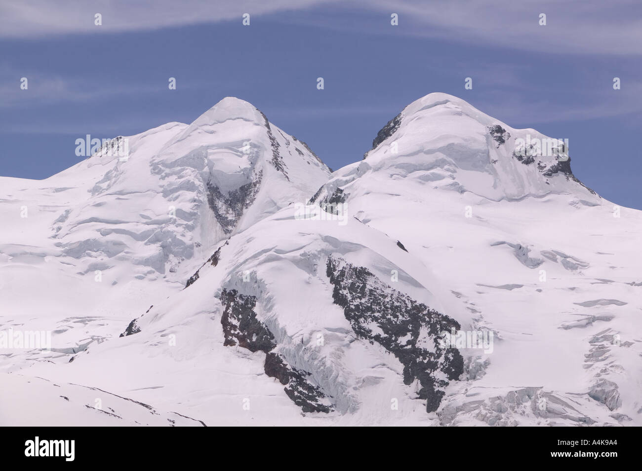 Castor and Pollux Swiss Alps above Zermatt Stock Photo - Alamy