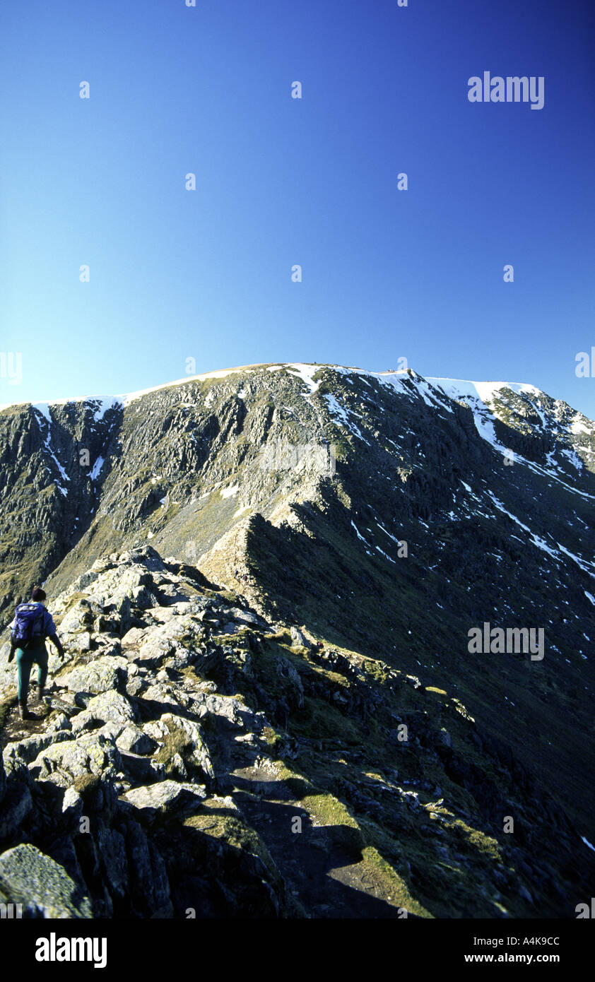 Striding edge approach Helvellyn Lake District UK Stock Photo - Alamy