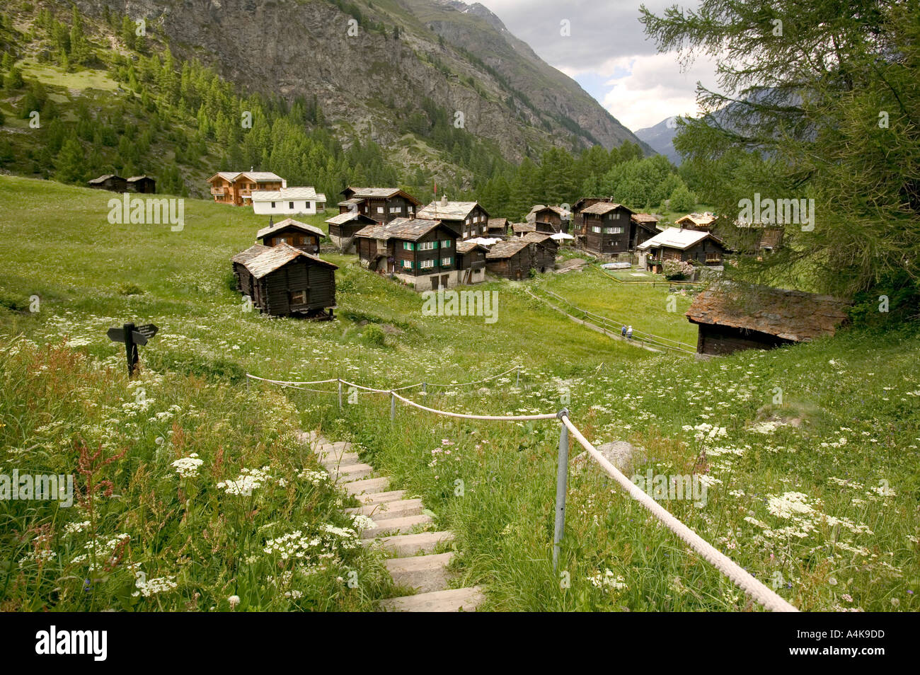 The village of blatten above Zermatt Swiss Alps Stock Photo - Alamy