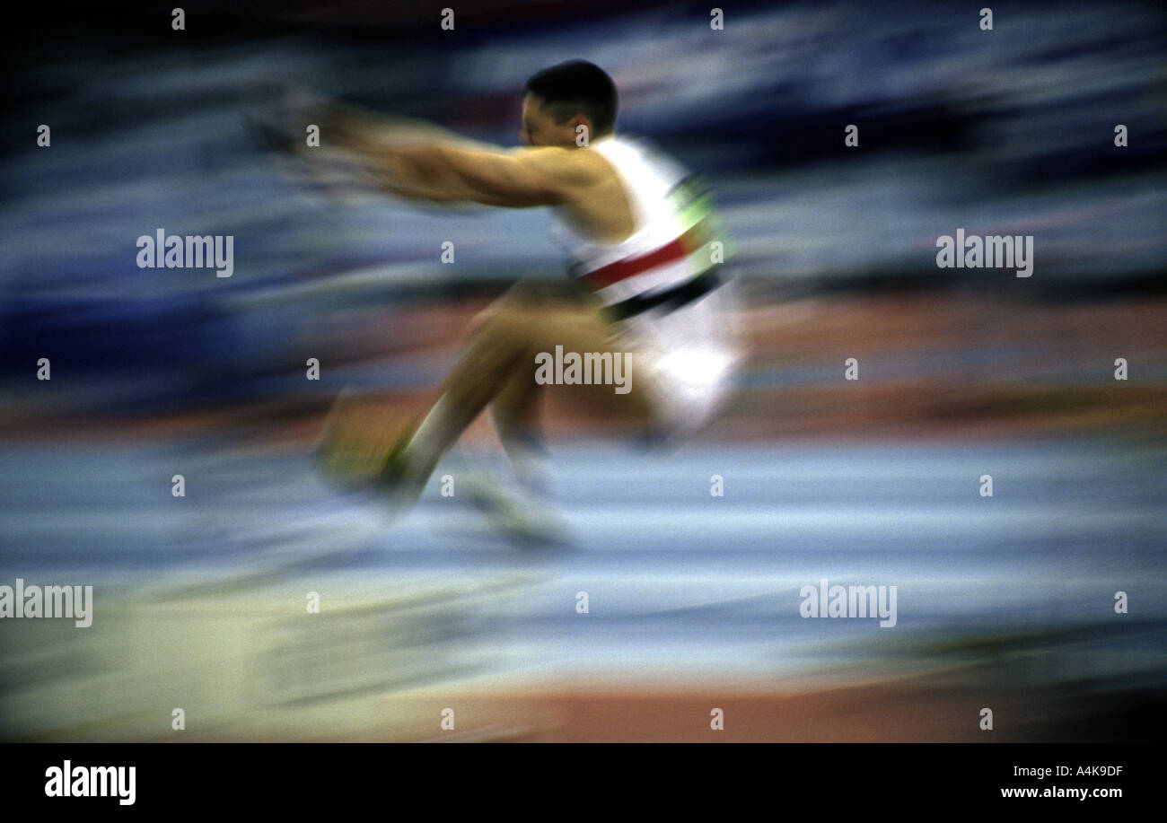 man long jump at speed Stock Photo - Alamy