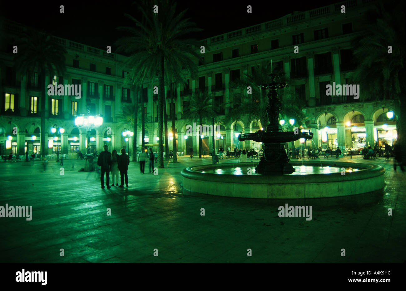Barcelona plaza real city center night life travel vacation holidays hi ...