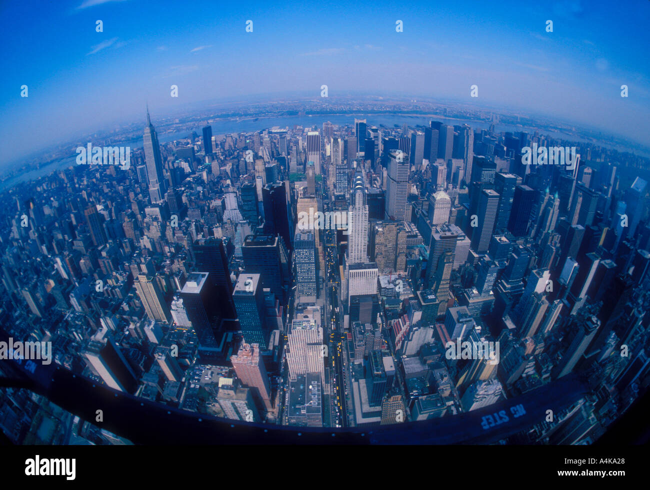 fish eye aerial view New York City Stock Photo - Alamy
