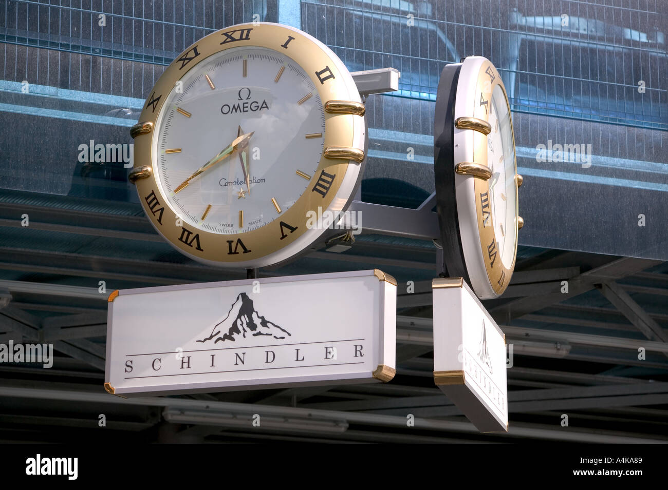 A Swiss watch clock at Zermatt Stock Photo - Alamy