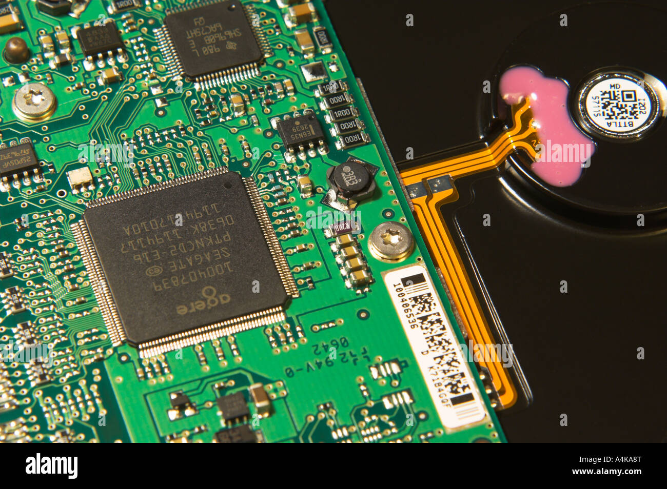 Closeup of underside computer IDE hard disk drive Stock Photo - Alamy