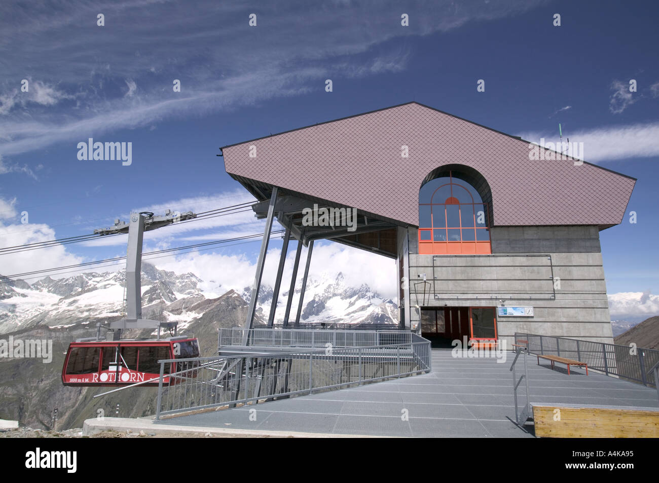 The Rothorn cable car station Zermatt Switzerland Stock Photo - Alamy