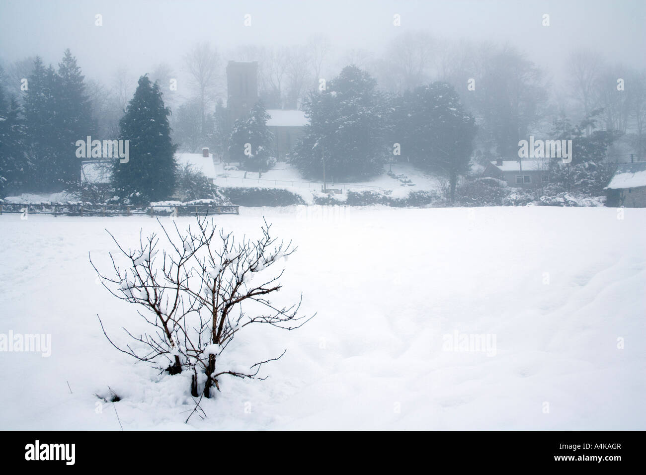 New Radnor in the Snow Stock Photo - Alamy
